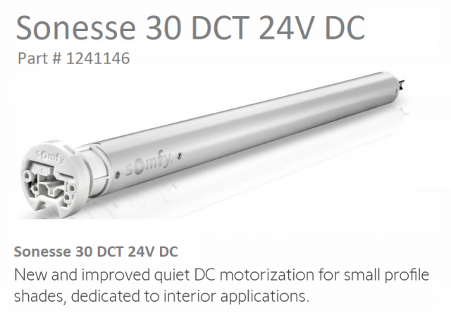 Somfy Sonesse ST30 RTS 24V-DC Rollup Motor #1241146 - Automated Shade ...